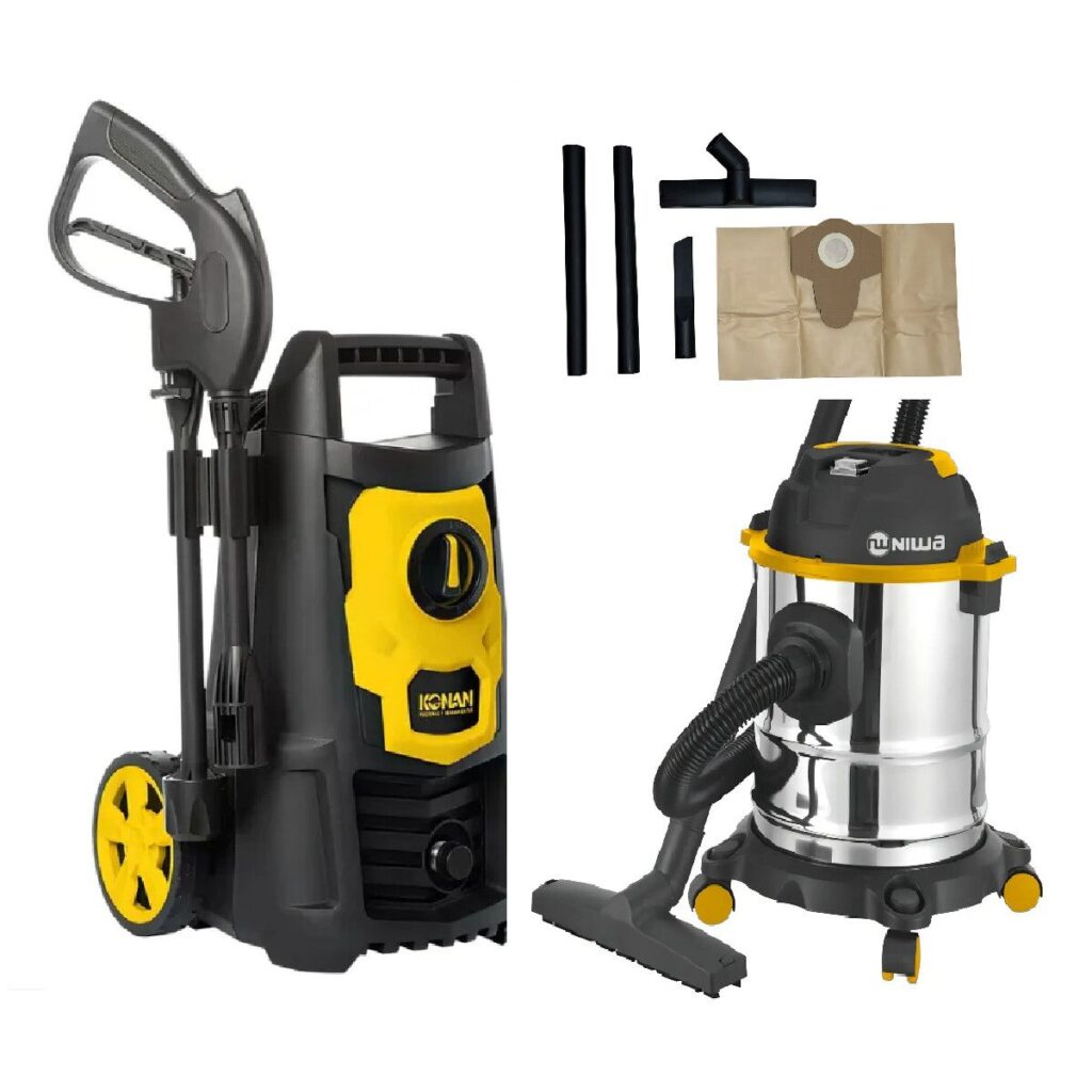 RMR CAR | Kit Hidrolavadora Konan + Aspiradora 15Lts Niwa